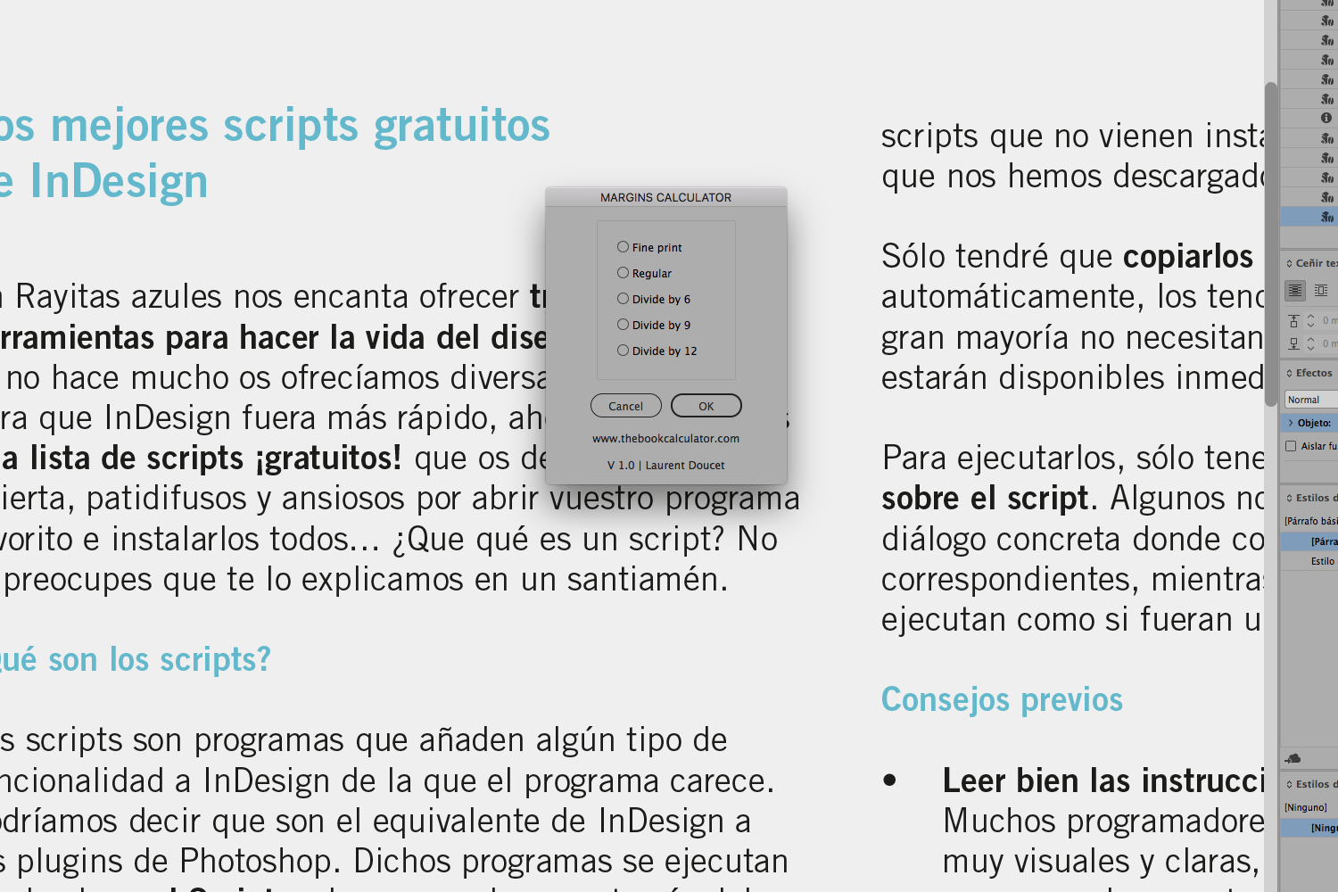 InDesign. Los mejores scripts gratuitos | Rayitas Azules | Diseño ...